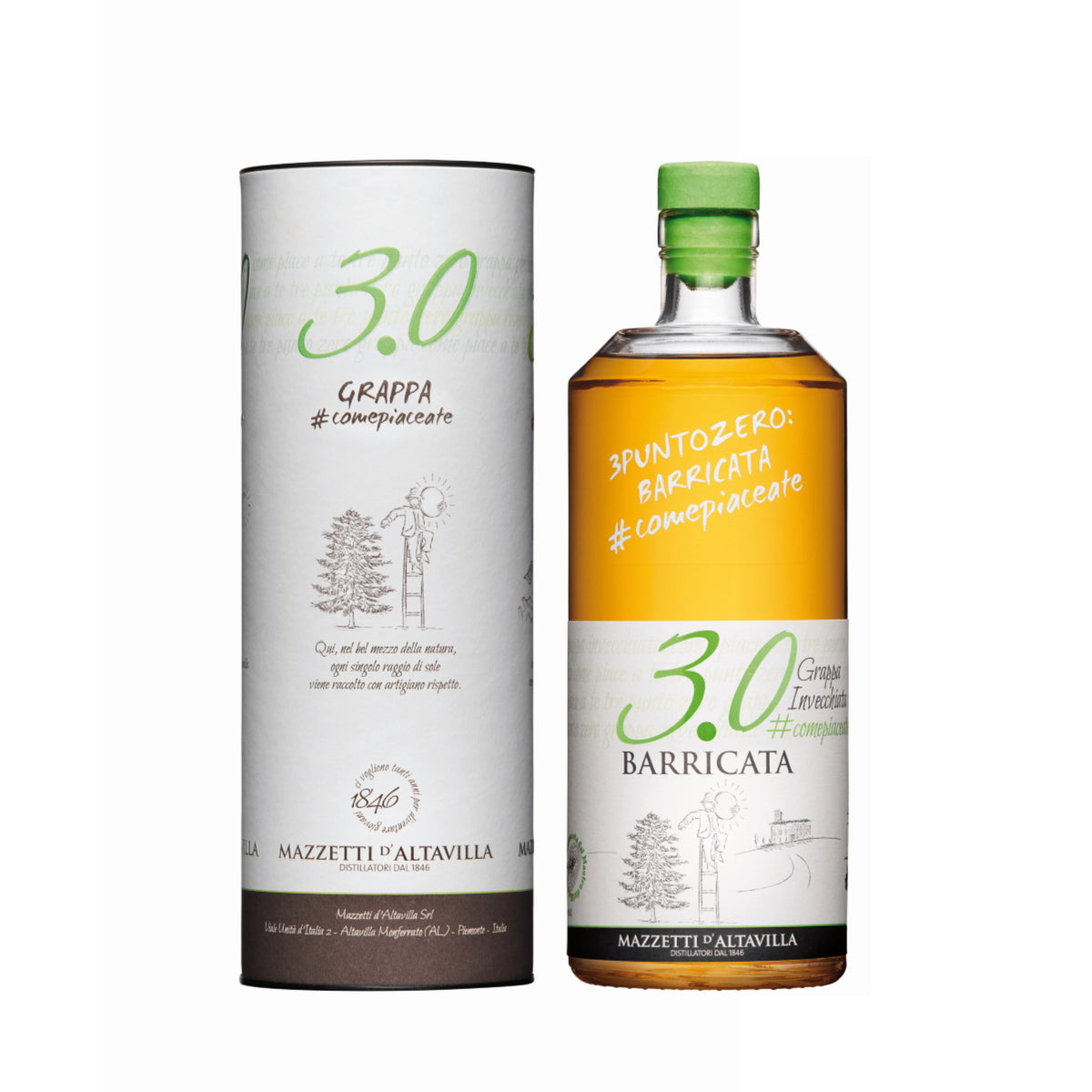 Mazzetti d'Altavilla - 3.0 Grappa Barricata 70 cl - Confezione regalo — Dolce Pausa store